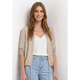 Cardigan Street One, Damen, Gr. 34, timeless beige, Stoff, 80% Polyester, 20% Viskose, unifarben, normal normal, hoch geschlossener Ausschnitt, abgesteppt, Strickjacken, in Unifarbe