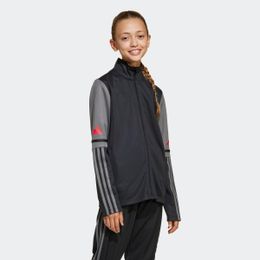 Trainingsjacke adidas Performance "SQUADRA 25 KIDS", M&auml;dchen, Gr. 128, schwarz (schwarz, team grau four, pure ruby), Obermaterial: 100% Polyester, Jacken Trainingsjacke