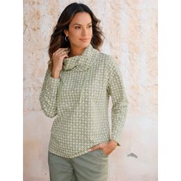 Sweatshirt Inspirationen, Damen, Gr. 38, ecru, schilf, bedruckt, 50% Baumwolle, 50% Polyester, gemustert, mehrfarbig, Sweatshirts Sweatshirt