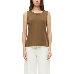 Tanktop s.Oliver, Damen, Gr. 34, teak braun, Jersey, Obermaterial: 50% Baumwolle, 50% Modal, normal h&uuml;ftbedeckend, Rundhals, abgesteppte Kante, Tops Tanktop, Sommertop mit Modal