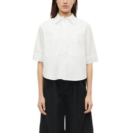 s.Oliver Damen Hemdblusewei&szlig;, Gr. 36, unifarben, Web, Obermaterial: 60% Baumwolle, 40% Lyocell, Blusen, 3/4 Arm -Sommerbluse mit Lyocell
