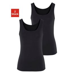 Tanktop Vivance "aus luftiger Baumwoll-Qualit&auml;t", Damen, Gr. 32/34, schwarz, Single Jersey, Obermaterial: 95% Baumwolle, 5% Elasthan, unifarben, Basic, bequem, tiefer Rundhals, Tops Tanktop, sommerliche Tops
