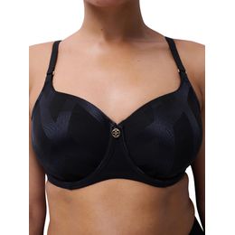 B&uuml;gel-BH Chantelle "GLAZE", Damen, Gr. 95, Cup B, schwarz, Obermaterial: 74% Polyamid, 26% Elasthan, BHs B&uuml;gel-BH, grafisches Gewebe mit matten und schimmernden Kontrasten