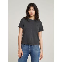G-Star Raw T-Shirt G-STAR "Overdyed Front Seam T-Shirt", Damen, Gr. S, dk schwarz gd, Obermaterial: 100% Baumwolle, Shirts T-Shirt