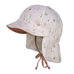 Schirmm&uuml;tze MaxiMo, Jungen, Gr. 45, wei&szlig;, rosa, Web, Baumwollmischung, M&uuml;tzen