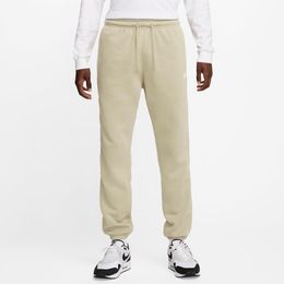 Sporthose Nike Sportswear "M NK CLUB BB CUFF PANT", Herren, Gr. L, N-Gr, lt khaki, lt khaki, wei&szlig;, Obermaterial: 80% Baumwolle, 20% Polyester, Hosen Sporthose, mit angerautem Fleece innen, mit seitlichen Taschen