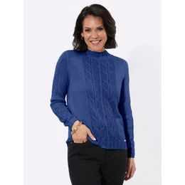 Stehkragenpullover Casual Looks "Stehkragen-Pullover", Damen, Gr. 36, royalblau, 100% Polyacryl, unifarben, Pullover Stehkragenpullover