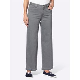 Bequeme Jeans Classic Basics, Damen, Gr. 38, Normalgr&ouml;&szlig;en, blau (light grau, denim), 81% Baumwolle, 17% Polyester, 2% Elasthan, unifarben, lang, Jeans