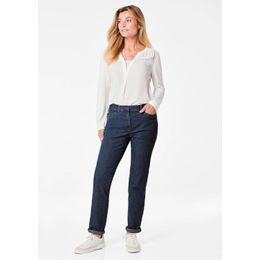 Stretch-Jeans GOLDNER "Denimhose mit Stretchkomfort", Damen, Gr. 40, N-Gr, blau (dunkelblau), Obermaterial: 83% Baumwolle CO. 16% Polyester PES. 1% Elasthan EL., normal, Jeans, Ohne