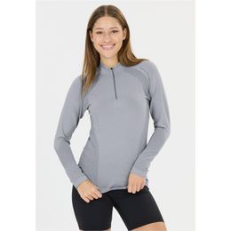 Funktionsshirt Endurance "HALEN W", Herren, Gr. L/XL, hellgrau, 62% Polyamid, 38% Polyester, unifarben, lang, hoch geschlossener Ausschnitt, Shirts Funktionsshirt, mit komfortablen Sportfunktionen