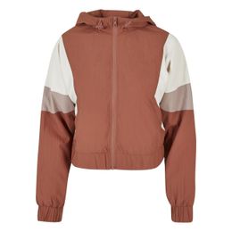 Outdoorjacke Urban Classics "Urban Classics Damen Ladies Short 3-Tone Crinkle Jacket", Damen, Gr. 5XL, terracotta, sandwei&szlig;, duskrose, 100% Polyester, unifarben, loose fit, ohne Ausschnitt, Jacken Outdoorjacke