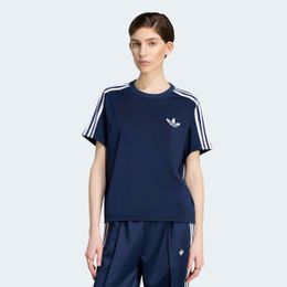T-Shirt adidas originals "FB TEE", Damen, Gr. L, blau (night indigo, wei&szlig;), Obermaterial: 100% Polyester, Rundhals, Shirts T-Shirt