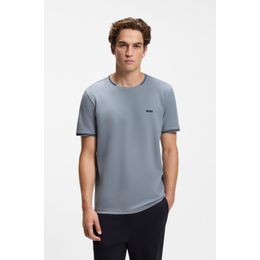 T-Shirt BOSS Green "Taul", Herren, Gr. S, grau (dunkelgrau026), Single Jersey, Obermaterial: 92% Baumwolle, 8% Elasthan, regular fit normal, Rundhals, Rippb&uuml;ndchen, Shirts T-Shirt, aus softem Stretch-Baumwoll-Piqu&eacute;, Regular Fit, K&uuml;hlend