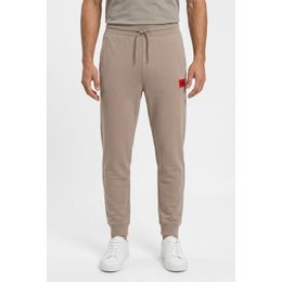 Sweathose Hugo "Doak", Herren, Gr. M, N-Gr, light, pastel braun237, Sweatware, Obermaterial: 100% Baumwolle, unifarben, regular fit lang, Hosen Sweathose, elastischer Bund, Regular Fit, Seitentaschen, Ges&auml;&szlig;tasche