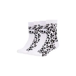 Socken s.Oliver "4er Pack", Damen, Gr. 35-38, schwarz beauty, 78% Baumwolle, 20% Polyamid, 2% Elasthan, Animal-Print, Socken Socken