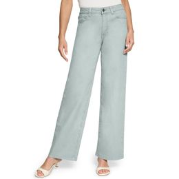 Bequeme Jeans Zero "Damen Jeans mit weitem Bein Style Witney 32 Inch", Damen, Gr. 34, Normalgr&ouml;&szlig;en, silber blau, Obermaterial: 71% Baumwolle, 3% Elasthan, 26% Polyester, Jeans