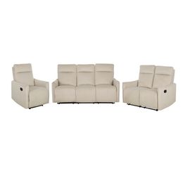 P & B Sitzgarnitur, Beige, Metall, 3-teilig, 72x102x85.5 cm, Relaxfunktion, Wohnzimmer, Sofas & Couches, Sitzgarnituren