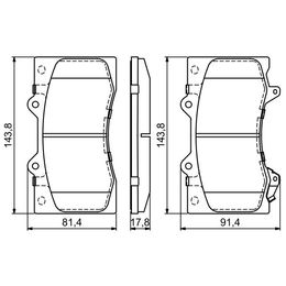 Bosch Bremsbelagsatz, Scheibenbremse 0986494693 f&uuml;r NISSAN