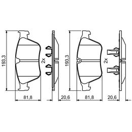 Bosch Bremsbelagsatz, Scheibenbremse 0986494875 f&uuml;r Mercedes