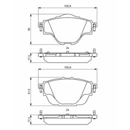 Bosch Bremsbelagsatz, Scheibenbremse 0986494805 f&uuml;r Vaughall GEELY Peugeot