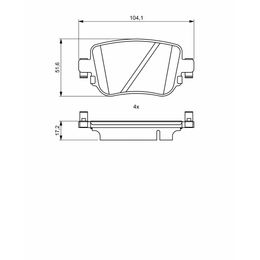 Bosch Bremsbelagsatz, Scheibenbremse 0986494797 f&uuml;r VW SEAT