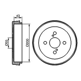 Bosch Bremstrommel 0986477138 Hinterachse f&uuml;r TOYOTA FAW