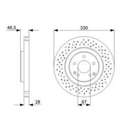 Bosch Bremsscheibe 0986479c76 bel&uuml;ftet 330mm 28mm f&uuml;r Mercedes