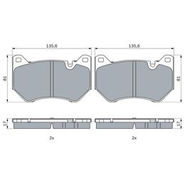 Bosch Bremsbelagsatz, Scheibenbremse 0986424966 f&uuml;r VW