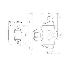Bosch Bremsbelagsatz, Scheibenbremse 0986494008 f&uuml;r VW