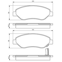 Bosch Bremsbelagsatz, Scheibenbremse 0986494345 f&uuml;r CHEVROLET