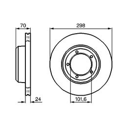Bosch Bremsscheibe 0986478824 bel&uuml;ftet 298mm 24mm f&uuml;r LAND ROVER