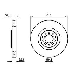 Bosch Bremsscheibe 0986479168 bel&uuml;ftet 310mm 32mm f&uuml;r Peugeot LANCIA Fiat