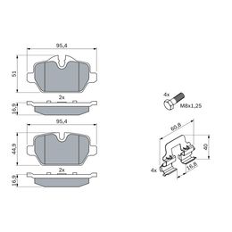 Bosch Bremsbelagsatz, Scheibenbremse 0986494269 f&uuml;r BMW MINI