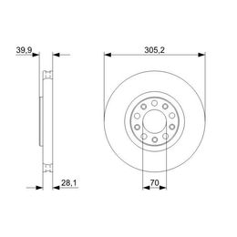 Bosch Bremsscheibe 0986479293 bel&uuml;ftet 305mm 28mm f&uuml;r Fiat ALFA ROMEO