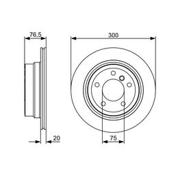 Bosch Bremsscheibe 0986479496 bel&uuml;ftet 300mm 20mm f&uuml;r BMW