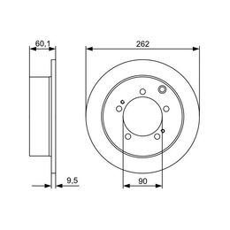 Bosch Bremsscheibe 0986479512 voll 262mm 10mm f&uuml;r MITSUBISHI