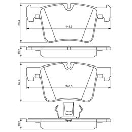 Bosch Bremsbelagsatz, Scheibenbremse 0986494487 f&uuml;r BMW