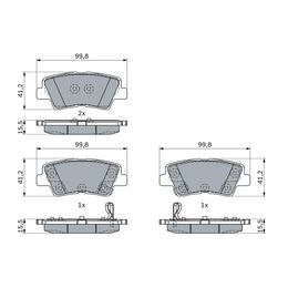 Bosch Bremsbelagsatz, Scheibenbremse 0986424959 f&uuml;r HYUNDAI KIA