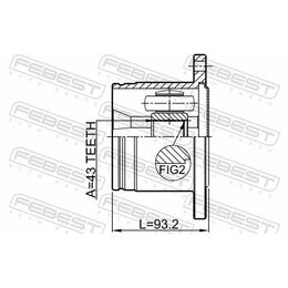 FEBEST Gelenksatz, Antriebswelle 0411v75rr Hinterachse f&uuml;r MITSUBISHI NISSAN