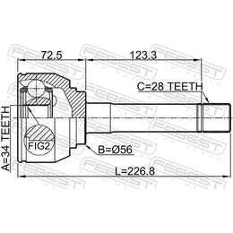 FEBEST Gelenksatz, Antriebswelle 1210h1 Vorderachse f&uuml;r HYUNDAI