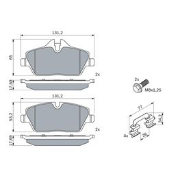 Bosch Bremsbelagsatz, Scheibenbremse 0986494588 f&uuml;r BMW MINI