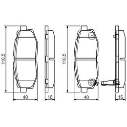 Bosch Bremsbelagsatz, Scheibenbremse 0986495135 f&uuml;r TOYOTA Subaru
