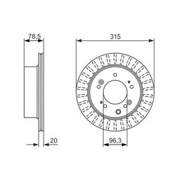 Bosch Bremsscheibe 0986479793 bel&uuml;ftet 314,7mm 20mm f&uuml;r KIA