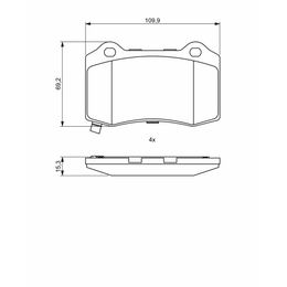 Bosch Bremsbelagsatz, Scheibenbremse 0986494708 f&uuml;r CADILLAC JEEP Chrysler DODGE Tesla