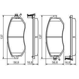 Bosch Bremsbelagsatz, Scheibenbremse 0986495125 f&uuml;r Subaru LEXUS TOYOTA