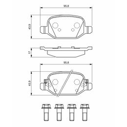 Bosch Bremsbelagsatz, Scheibenbremse 0986494934 f&uuml;r Fiat