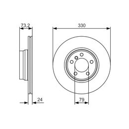 Bosch Bremsscheibe 0986479a06 bel&uuml;ftet 330mm 24mm f&uuml;r BMW
