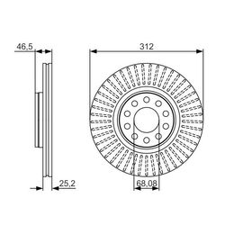 Bosch Bremsscheibe 0986479a30 bel&uuml;ftet 312mm 25mm f&uuml;r Skoda