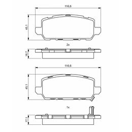 Bosch Bremsbelagsatz, Scheibenbremse 0986494838 f&uuml;r HONDA