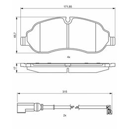 Bosch Bremsbelagsatz, Scheibenbremse 0986494845 f&uuml;r Ford